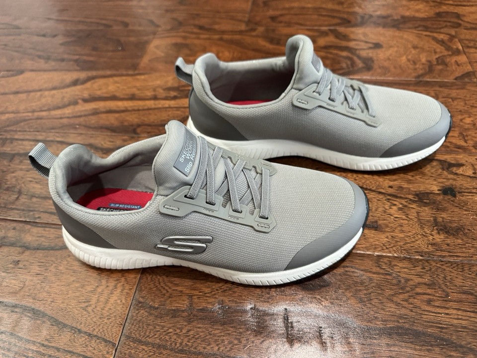 Skechers Shoes Women's Size 8 Soft Toe Emma Work Gray Mesh Slip ...
