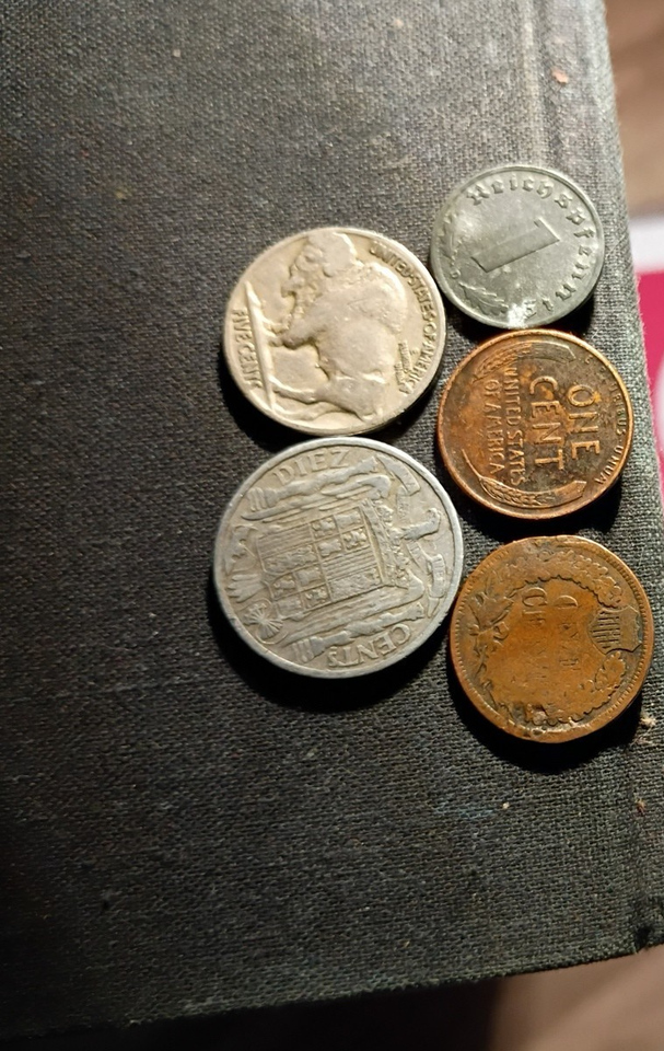 5ea 1943D REICHSPFENNIG 1946 Lincoln 1928 Buffalo 1901 Indian 1941 ...