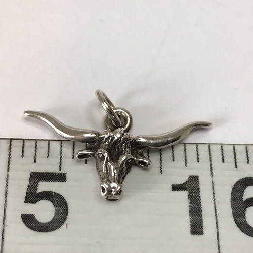 VTG Sterling Silver Longhorn Steer Head Charm Pendant Texas Western 1 ...
