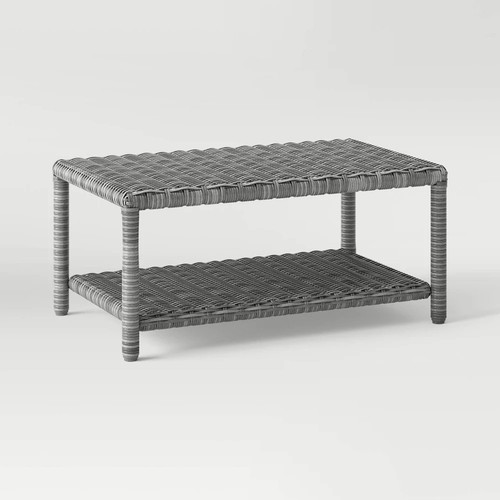 Threshold Monroe Wicker Patio Coffee Table Weather-Resistant Bottom ...