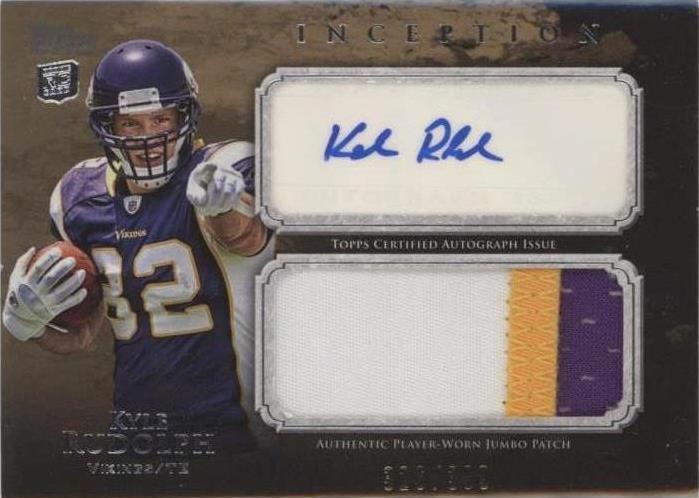 2011 Topps Inception - Rookie Autographed Jumbo Patch Kyle Rudolph #AJP ...