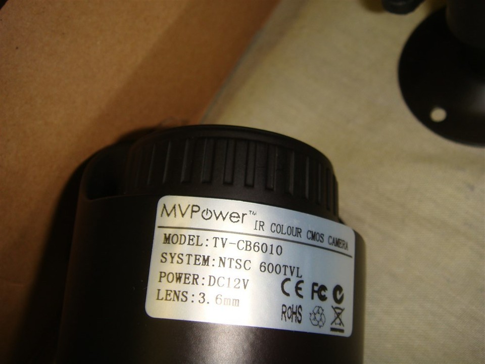 4 QTY MVPOWER TV-CB6010 600TVL IR DAY/NIGHT WEATHERPROOF CCTV SECURITY ...
