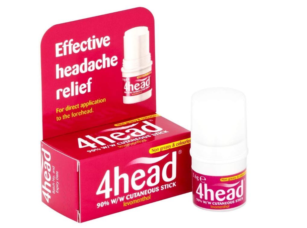 4HEAD STICK - MIGRAINE HEADACHE PAIN RELIEF 4 head drug free - 3.6g ...