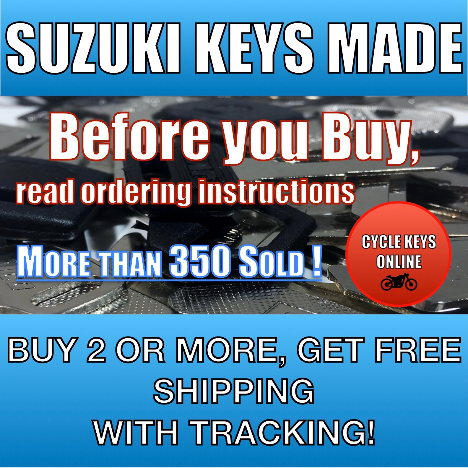 Suzuki ATV Keys Cut to Code Spare Replacement Keys Made READ ...
