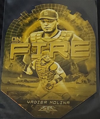 Yadier Molina Topps Fire 2022 On Fire Gold Minted Limited Collectors ...