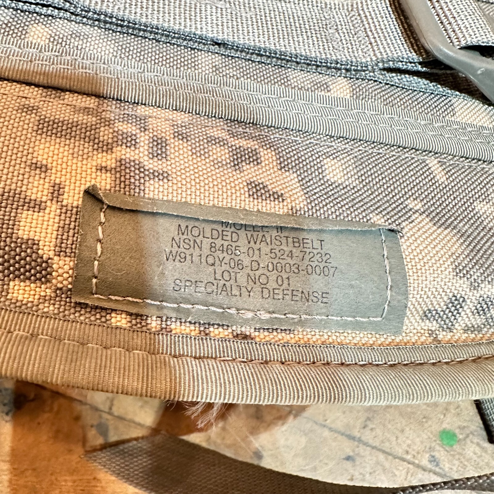 USGI Tactical Rucksack Waist Belt Hip Belt ACU/UCP Molle II Molded and ...