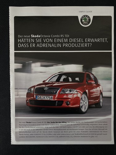 Skoda Octavia RS TDI Werbeausschnitt Zeitung 2005 Werbung Poster ...