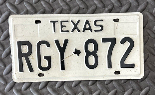 Vintage Texas License Plate 1975 RGY 872 TX ‘75 White & Black | eBay