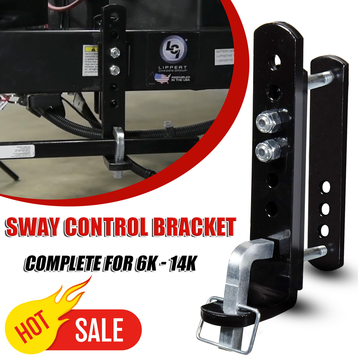 Trailer Sway Control Bracket For 3" 4" 5" 6" Trailer Frames Complete ...