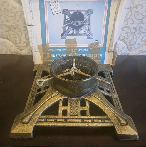Vintage Cast Iron ~ Ornate "German Christmas Tree Stand" With Original ...