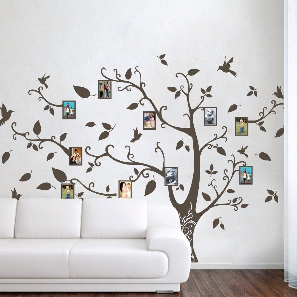 Family Memory of Tree Bird Wall Sticker Photo Frame Vinyl Removable ...