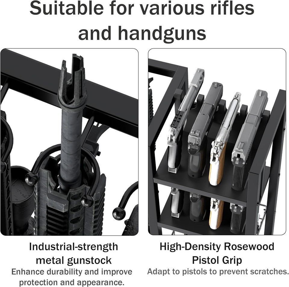 Floor Gun Rack Stand Vertical Rifle Rack Freestanding Rifle Stand ...
