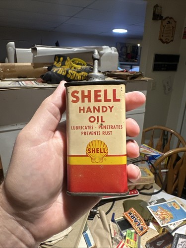 Vintage Shell Handy Oil Can Gas Oil Can Shell Oiler Lead Top Can | eBay
