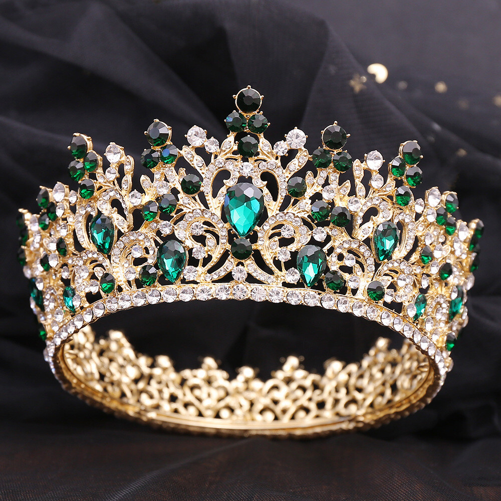 7.2cm Tall 14cm Diameter Crystal Wedding Queen Princess Tiara Crown For ...