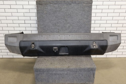 03-05 Hummer H2 OEM Rear Bumper Bar / End Caps (Textured Black) *Dents ...