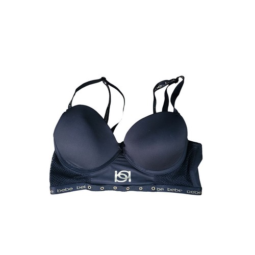 BEBE Intamites Bra 34C Womens Black Gold Padded Push Up Underwired | eBay