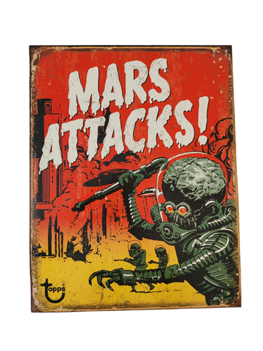 MARS ATTACKS Vintage TIN SIGN Metal Aliens Topps Movie Poster 2012 12 ...