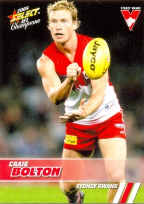 2008 Select AFL Champions Common Card 162 - Craig Bolton - Sydney ...