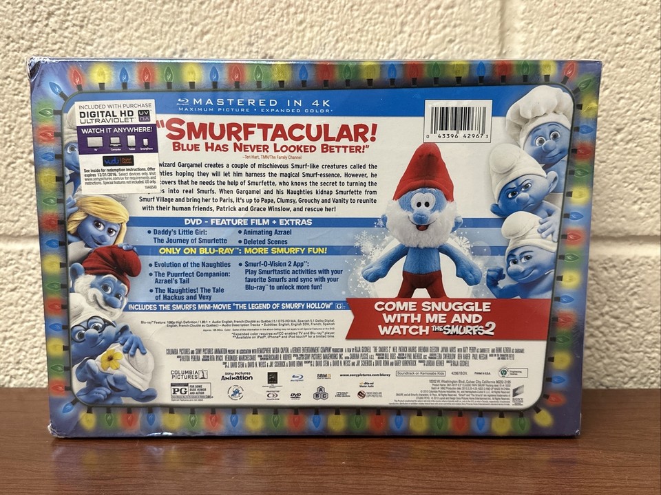 SEALED - THE SMURFS 2 EXCLUSIVE HOLIDAY BLU-RAY GIFT SET w/ PAPA SMURF ...