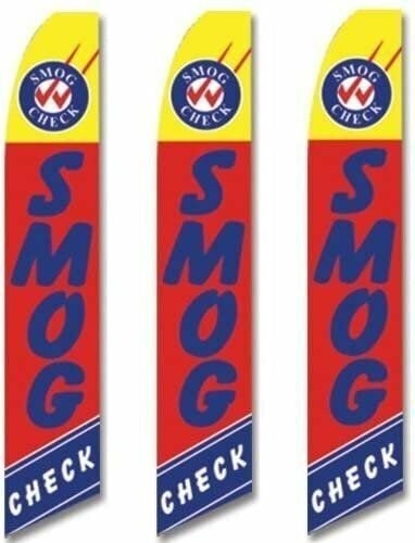 3 (three) Pack Tall Swooper Flags Yellow Red Blue with Checks SMOG ...