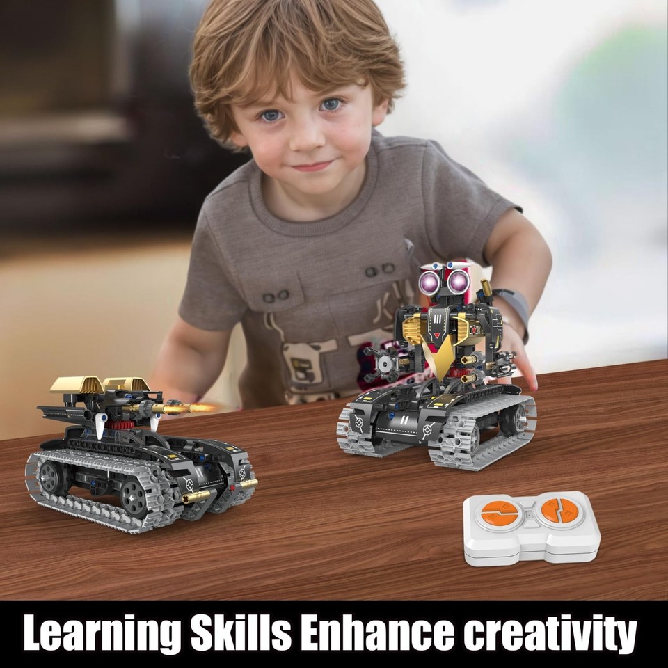 5 In1 Robot Toy for Kids Building Kit,323 Pcs Blocks App & Remote ...