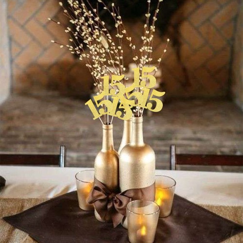 12PCS Glitter 15th Birthday Centerpiece Sticks Number 15 Cake Toppers ...