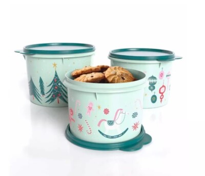 Tupperware 2024 Christmas Canister Set of 3 New | eBay