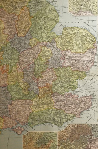 1898 ORIGINAL MAP ENGLAND SOUTH EAST BIRMINGHAM LONDON SHEFFIELD ...