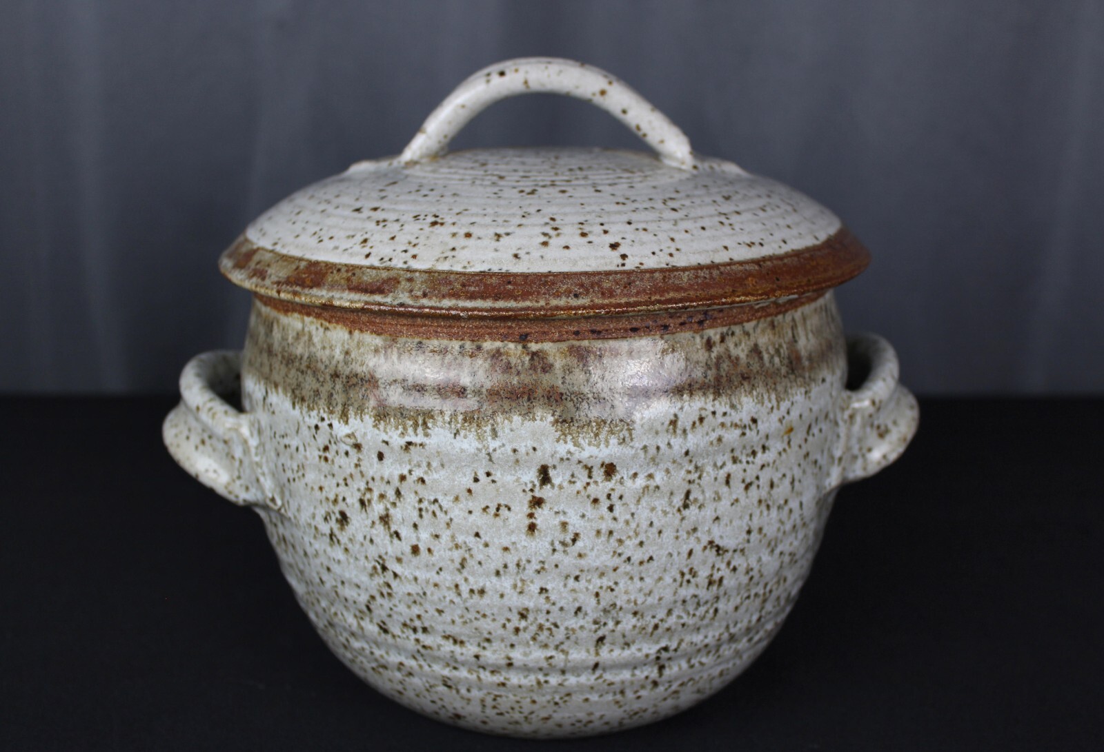 Speckled stoneware studio pottery steamer pot casserole, Yunnan style ...