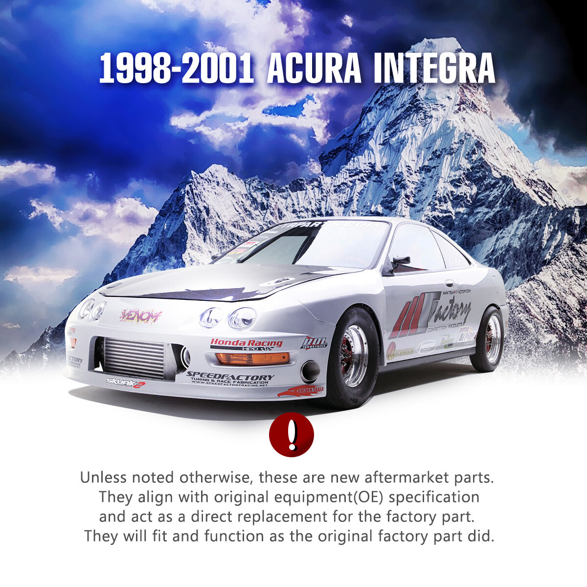 For 1998-2001 Acura Integra Headlights Halo Projector Chrome Clear ...