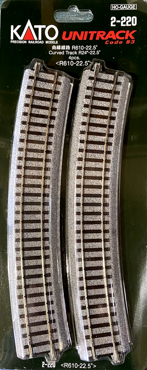 Kato Unitrack 610mm (24") Radius 22.5 Curve Track [4 pcs] HO Scale 2 ...