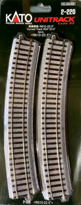 Kato Unitrack 610mm (24") Radius 22.5 Curve Track [4 pcs] HO Scale 2 ...