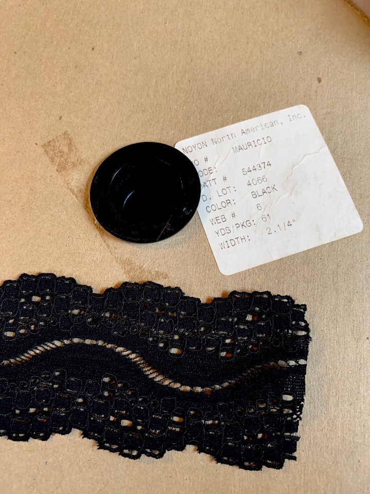 Black 2 1/4 Inch Stretch Lace 50 Yd Spool (original Spool 61 Yd. So ...