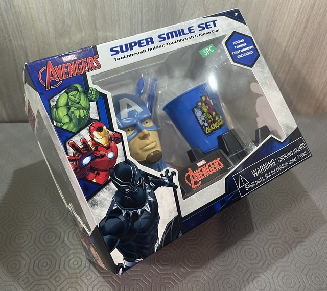 Marvel Avengers Super Smile Set Captain America 2 Toothbrush Holder Cup ...