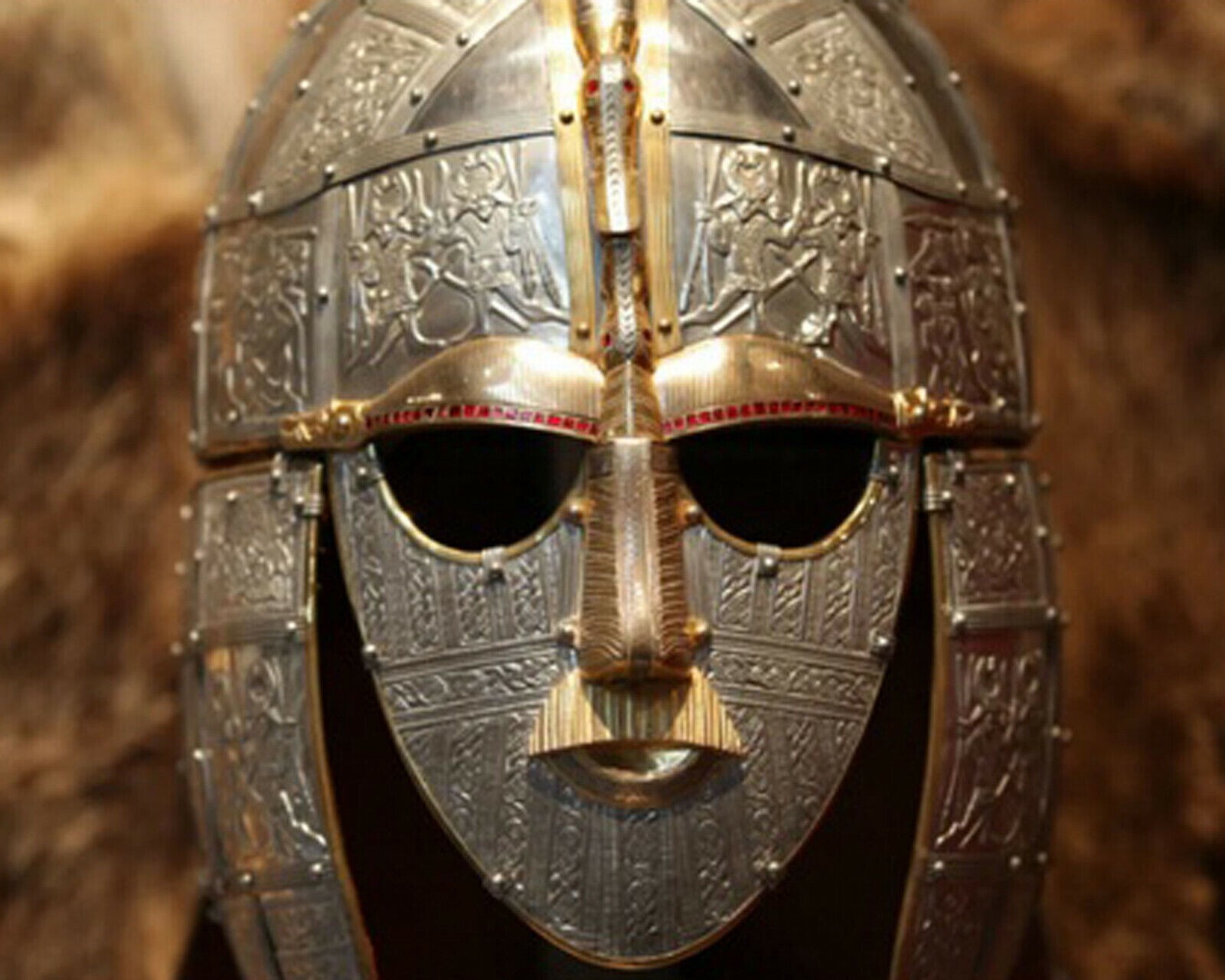 SUTTON HOO HELMET MEDIEVAL ANGLO SAXON ARTIFACTS FIND BURIAL SHIP ...