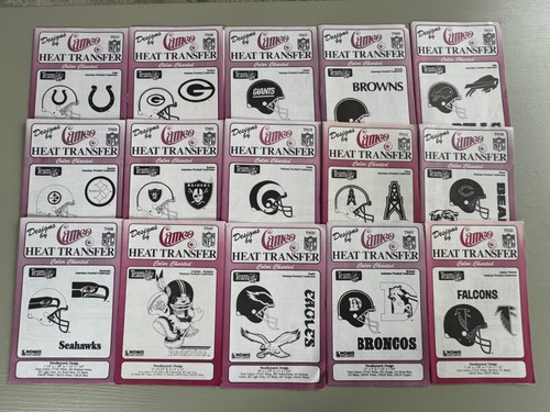 Lot of 15 Vintage NFL Football Teams Heat Transfer Patterns Punch ...