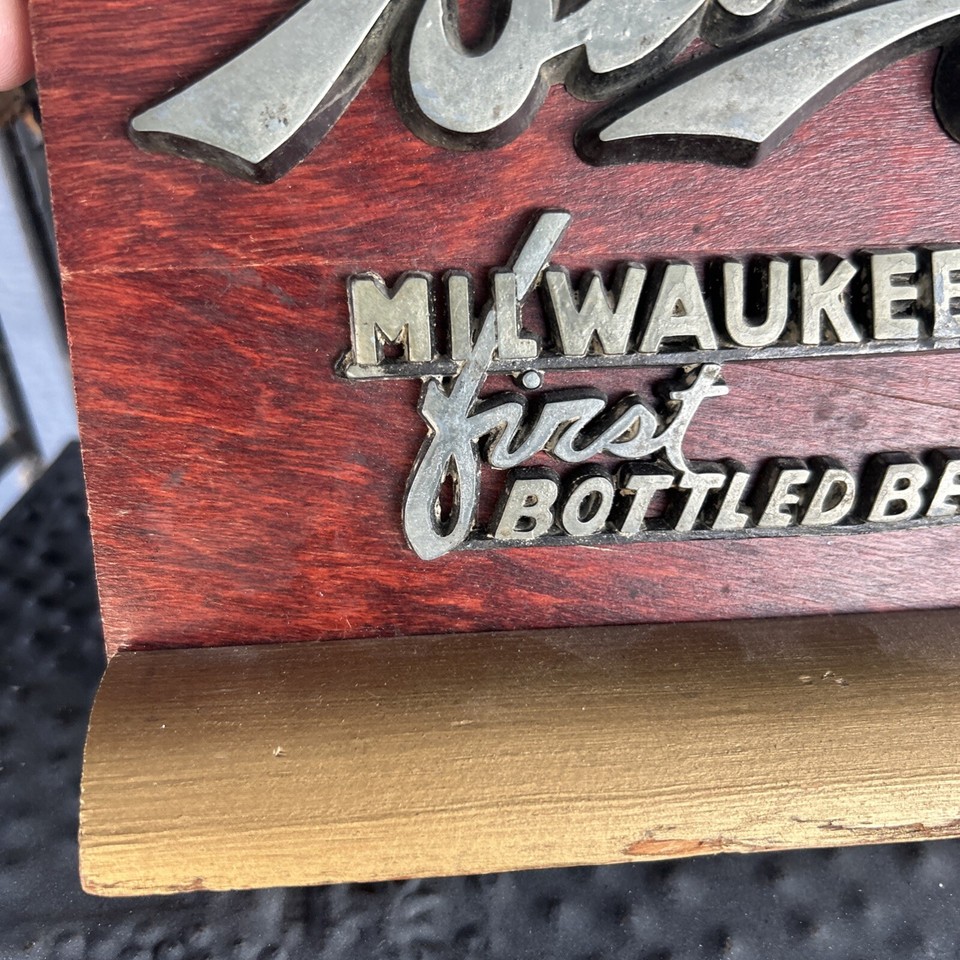 Vintage 1940s BLATZ Beer Wooden Back Bar Sign Milwaukee's First Bottled ...