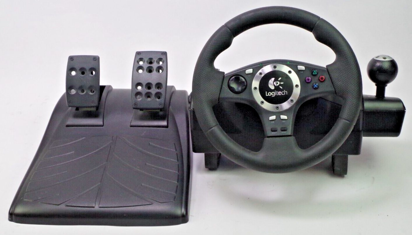 Logitech Driving Force Pro Force Feedback Wheel USB PC Tested NO POWER ...