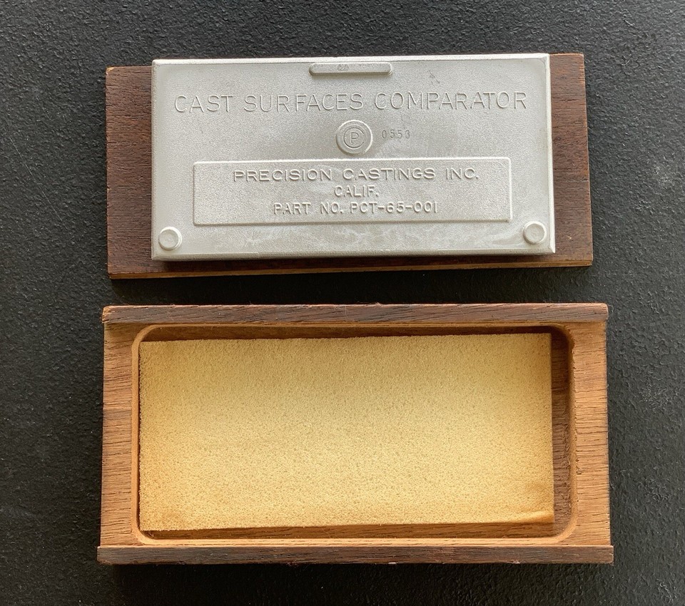 Vintage Precision Castings Scale Cast Surfaces Comparator w/ Wooden Box ...
