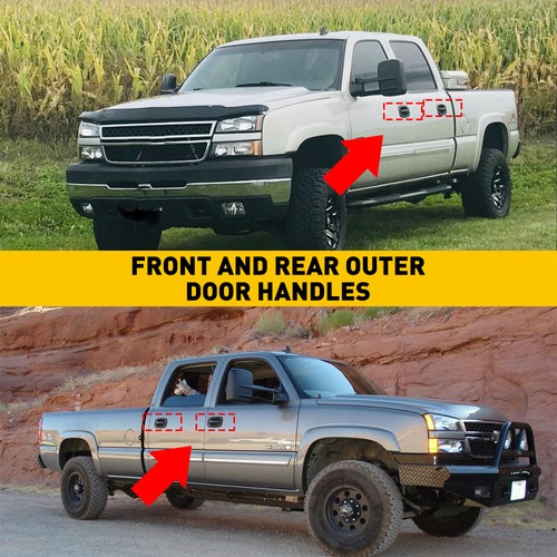 4X Exterior Door Handle For 2001-2006 Chevrolet Silverado 2500 HD Rear ...