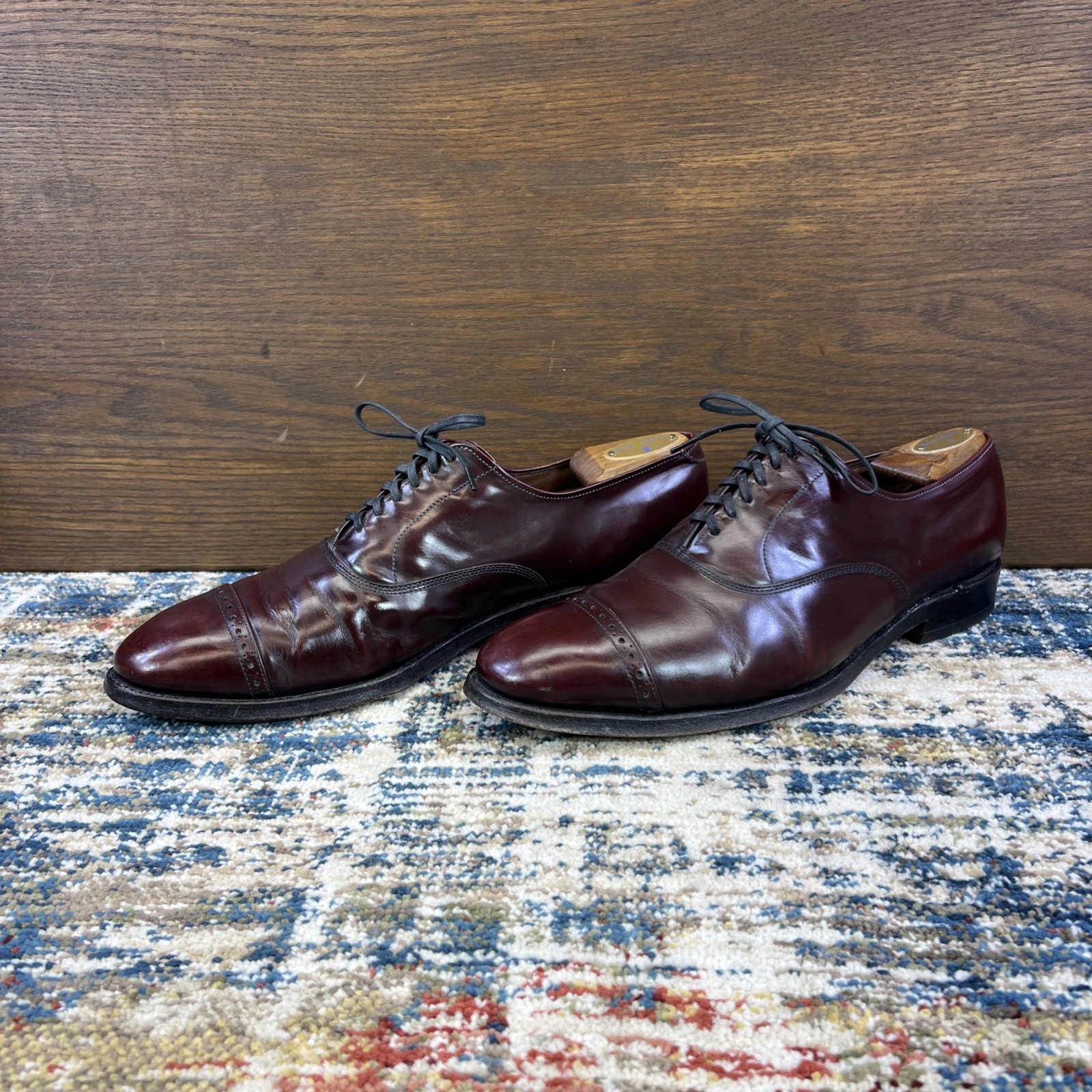 Allen Edmonds Fifth Avenue Cap Toe Oxford Mens Sz 11D Shoe Burgundy ...