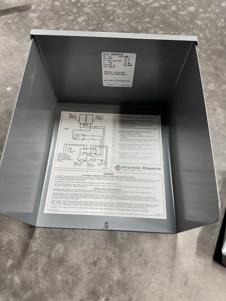 Franklin Electric 2 Hp Submersible Water Pump Control Box | eBay