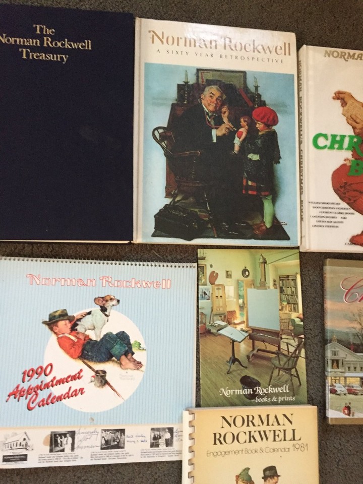 Norman Rockwell Book of 9 pieces, Christmas and Treasury vintage items ...