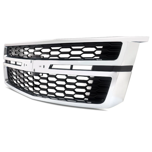 For 2015-2020 Chevrolet Tahoe Suburban Front Upper Grille Chrome&Black ...