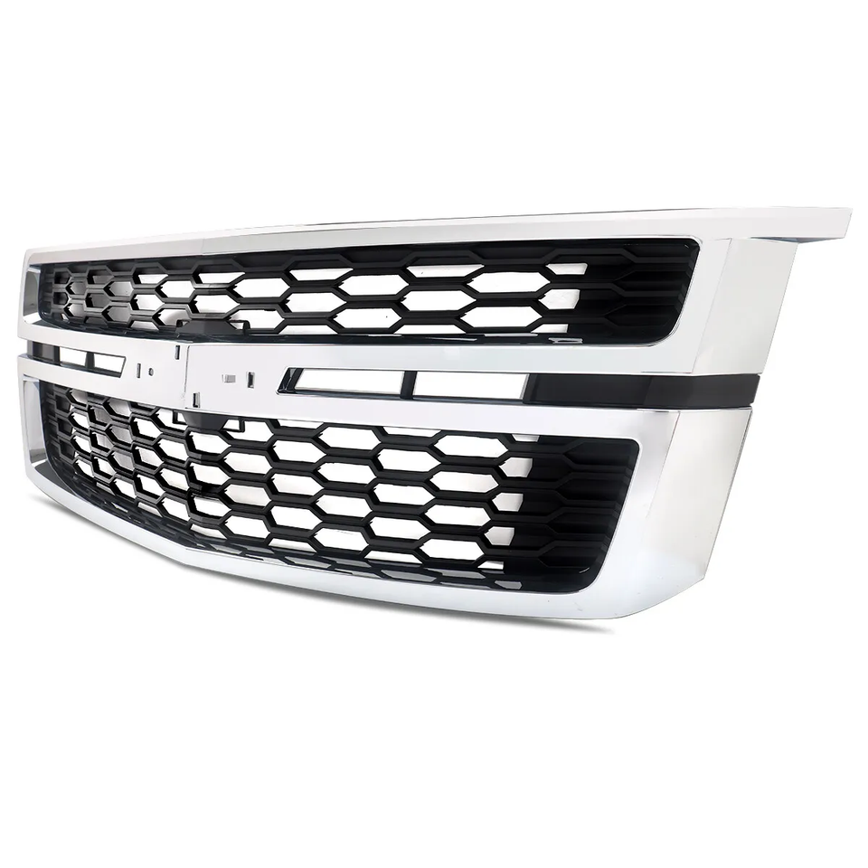 For 2015-2020 Chevrolet Tahoe Suburban Front Upper Grille Chrome&Black ...