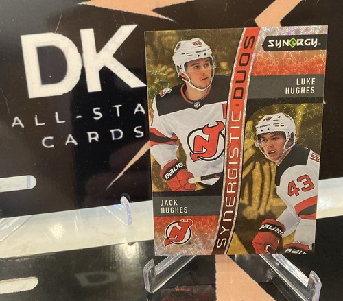 2023-24 UPPER DECK SYNERGY JACK LUKE HUGHES SYNERGISTIC DUOS GOLD ...