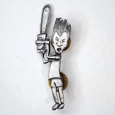 New Vtg 1993 MTV Beavis & Butthead 2.5" Butthead Chainsaw Metal Pin ...