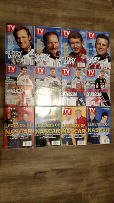 NASCAR TV Guide issues- lot of 12 - Dale Earnhardt, Elliott, Labonte ...