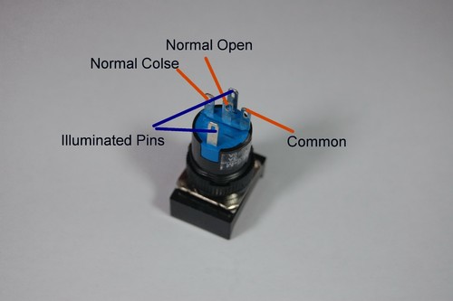 5PCS GREEN ROUND MAINTAINED PUSH BUTTON LED ILLUMINATED 12V DC 5 PINS ...