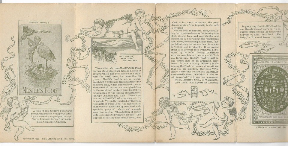 dépliant publicitaire GIVE THE BABIES NESTL'S FOOD - 1892 | eBay